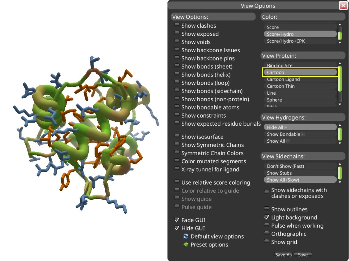 View options/View Protein/Cartoon | Foldit Wiki | Fandom