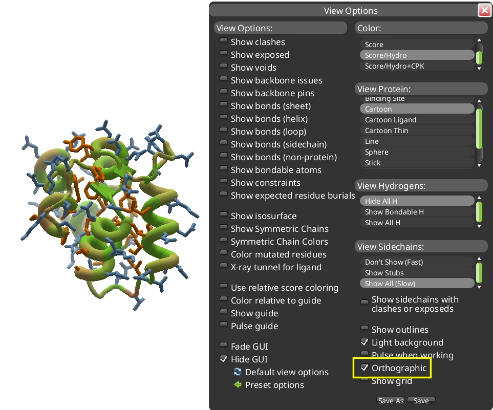 View options/Orthographic | Foldit Wiki | Fandom