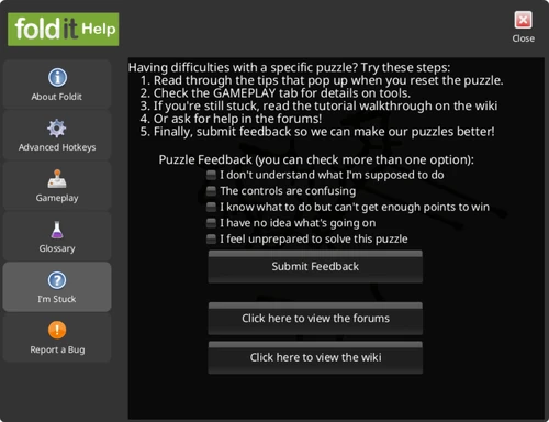 Foldit user interface/Help menu | Foldit Wiki | Fandom