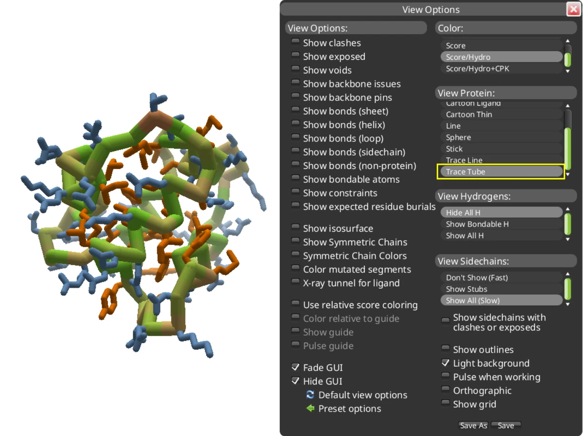 View options/View Protein/Trace Tube | Foldit Wiki | Fandom