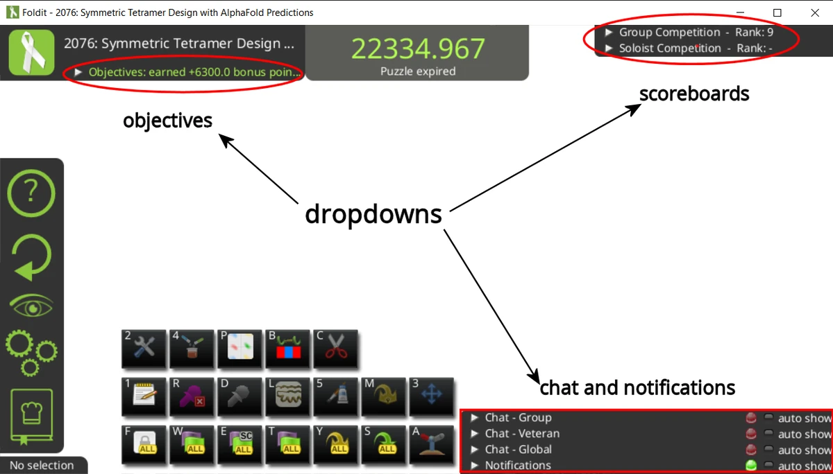Foldit user interface/Dropdown | Foldit Wiki | Fandom