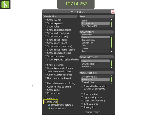 View options/Hide GUI | Foldit Wiki | Fandom