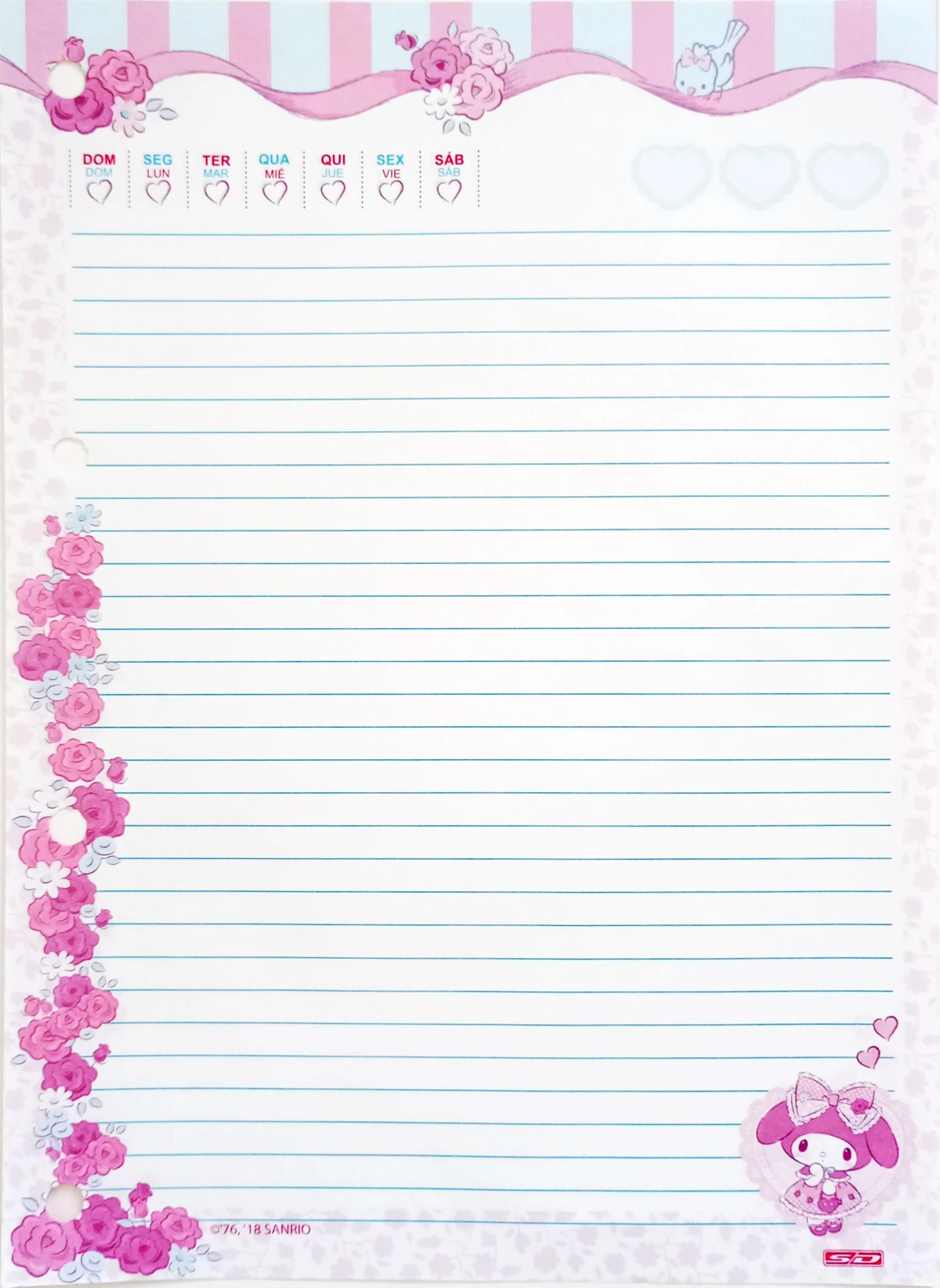 My Melody: 2019 | Folhas de Fichário Wiki | Fandom