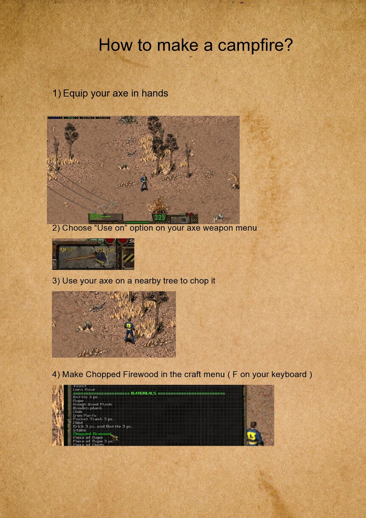 How to Make a Campfire | FOnline The Long Journey Wiki | Fandom