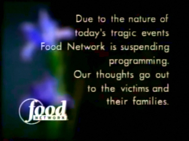 September 11, 2001 | Food Network Broadcast Archives Wiki | Fandom