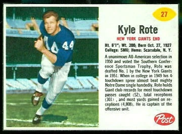 Kyle Rote/Image gallery | American Football Database | Fandom