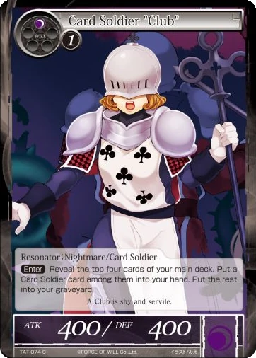 Card Soldier "Club" | Force of Will TCG Wiki | Fandom