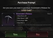 Stonewake's Pickaxe | The Forge Roblox Wiki | Fandom