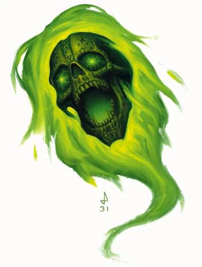 Green Flames Skull