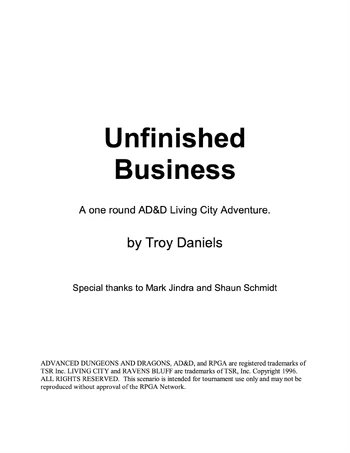 Unfinished Business | Forgotten Realms Wiki | Fandom