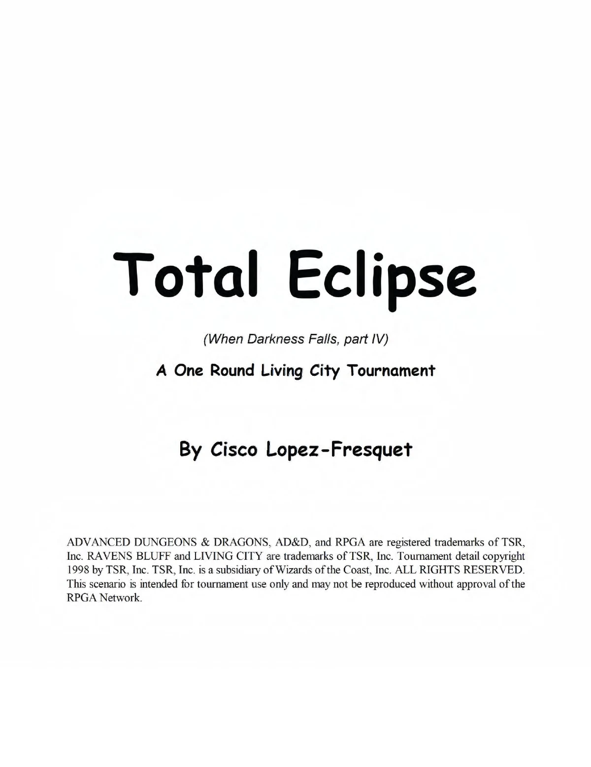 Total Eclipse (adventure) | Forgotten Realms Wiki | Fandom
