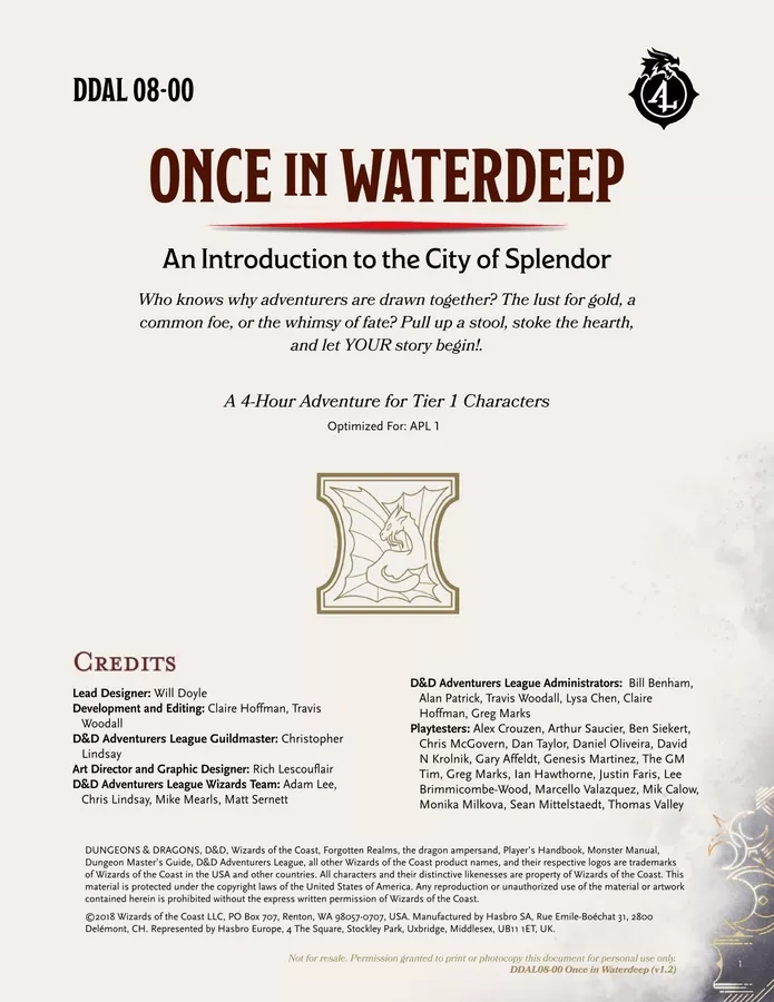 Once in Waterdeep | Forgotten Realms Wiki | Fandom