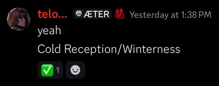 Cold Reception/Winterness | FORSAKEN Wiki | Fandom