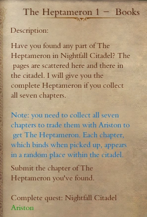 The Heptameron 1 - Books | Forsaken World Wiki | Fandom