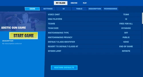Creative Island Settings | Fortnite Wiki | Fandom