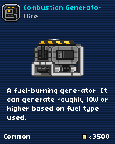Combustion Generator | FrackinUniverse Wiki | Fandom