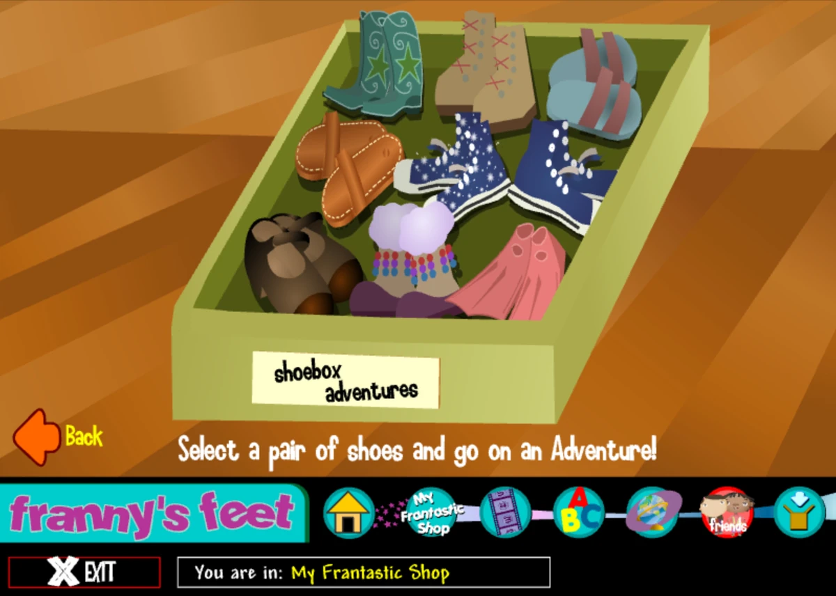 Shoebox Adventures games | Franny's Feet Wiki | Fandom
