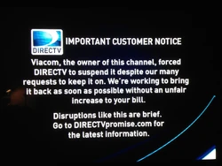 DirecTV Viacom Blackout Message (July 2012) | Scary Logos Wiki | Fandom