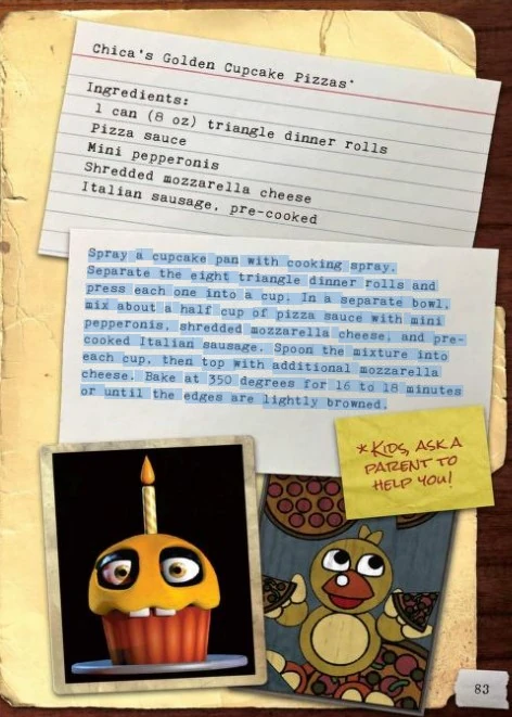 Chica’s Golden Cupcake Pizza | Five Nights at Freddy's Wiki | Fandom