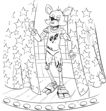 fnaf glamrock foxy coloring pages