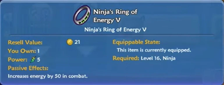 Ninja's Ring of Energy V | FreeRealms Wiki | Fandom