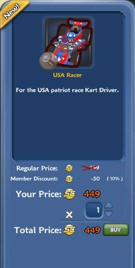 USA Racer | FreeRealms Wiki | Fandom