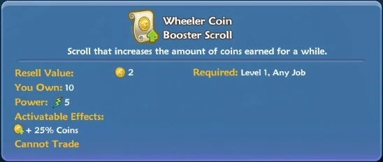 Wheeler Coin Booster Scroll | FreeRealms Wiki | Fandom