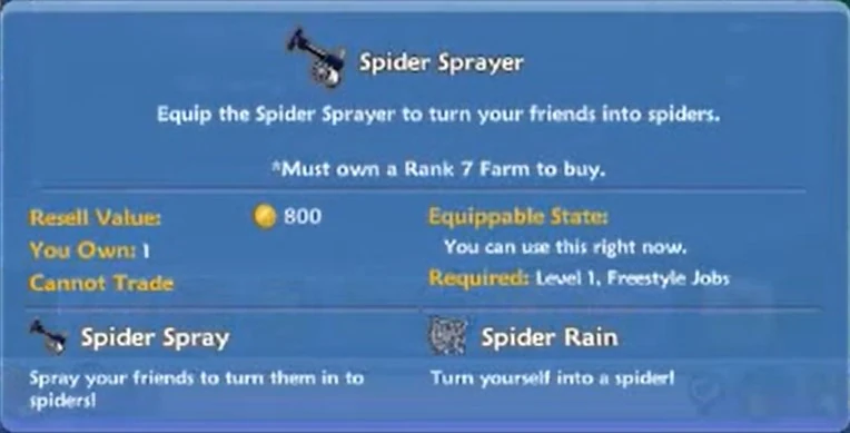 Spider Sprayer | FreeRealms Wiki | Fandom
