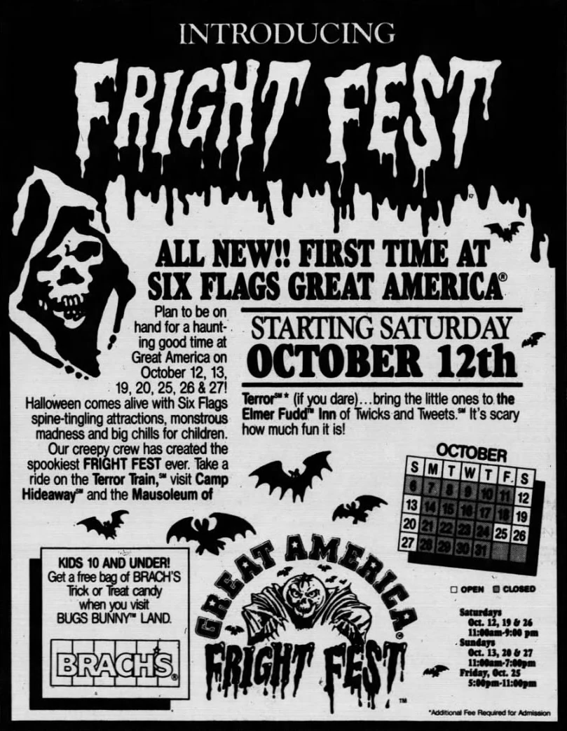 Fright Fest 1991 (Six Flags Great America) | Fright Fest Wiki | Fandom