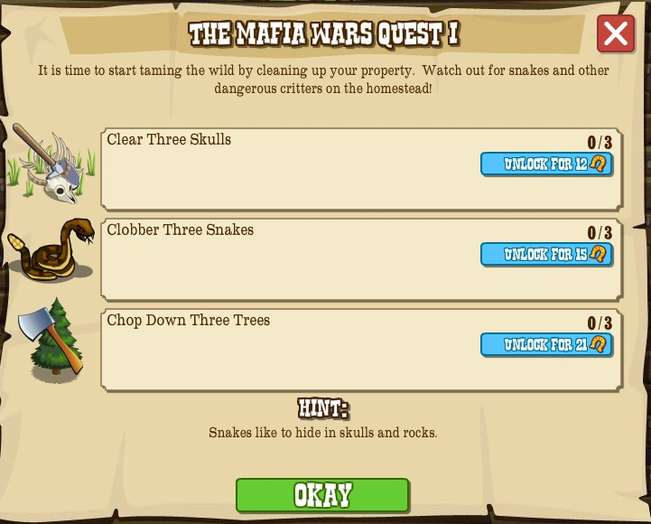 The Mafia Wars Quest 1 | FrontierVille Wiki | Fandom