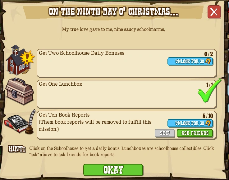 12 Days o' Christmas, IX | FrontierVille Wiki | Fandom