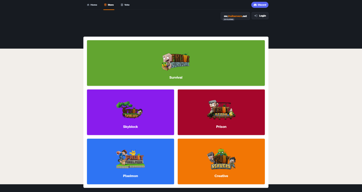 Website Store Fruit Servers Wiki Fandom