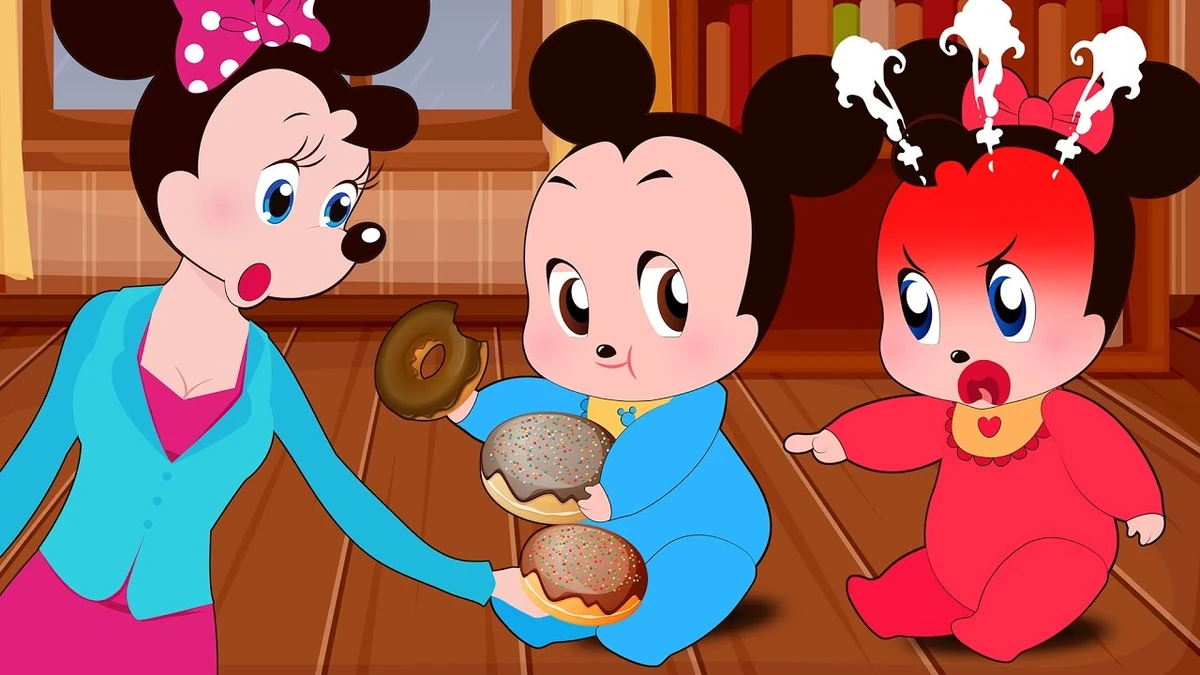 Mickey Mouse & Minnie Mouse Babies Scramble for Food | Fun Kids Toon ...
