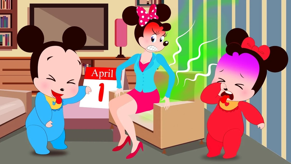 Mickey Mouse & Minnie Mouse Babies play on April Fool's Day Fun | Fun ...