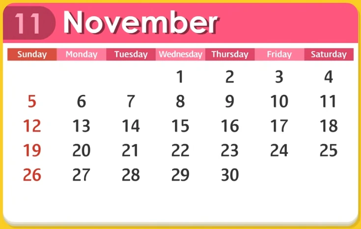 Calendar November | Funbrain Seasons Wiki | Fandom
