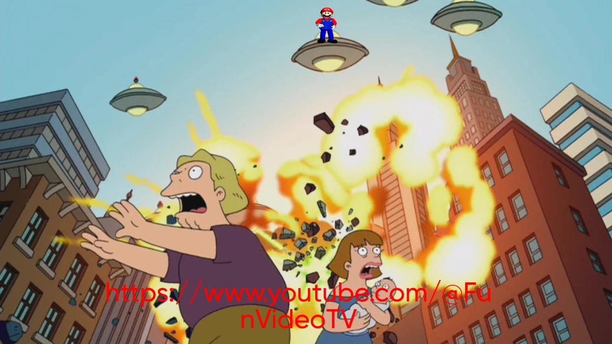 Futurama - Space Pilot 3000 deleted Scene - The first destruction of ...