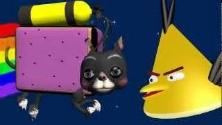 NYAN CAT starring Angry Birds ♫ 3D animated game mashup ☺ FunVideoTV ...