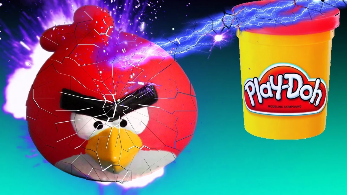 ANGRY BIRDS Red Bird modelled with PLAYDOH and DESTROYED in an ...