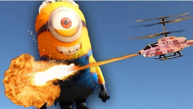 MINIONS of DESPICABLE ME - EXPLODING after HELICOPTER ATTACK by Toys ...