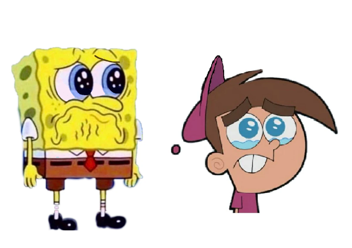 Spongebob comforts Timmy Turner he crying over The Fairy OddParents got ...