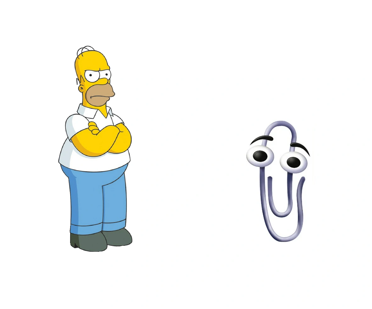 Homer gets angry at Clippy over Microsoft trying to buy Popcap Games ...