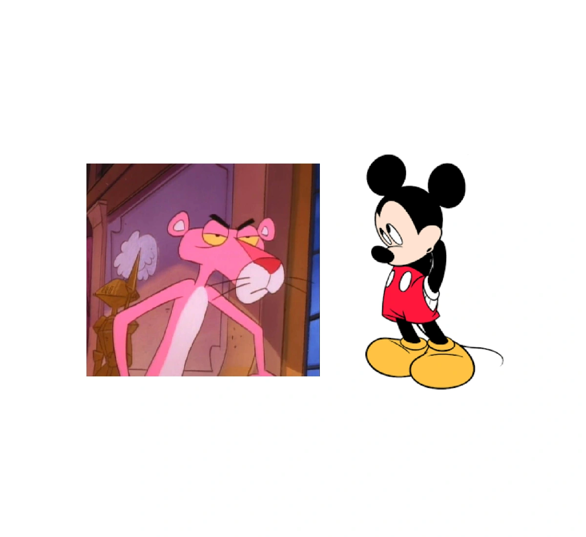 Pink Panther gets angry at Mickey Mouse over Buena Vista Pictures ...