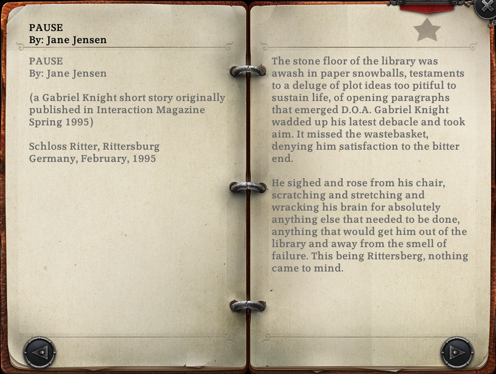 Pause (GKHD) | Gabriel Knight Omnipedia | Fandom