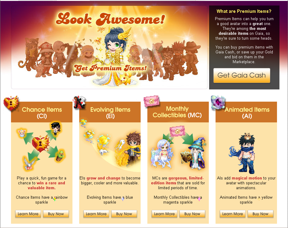 Premium Item Gaiapedia Fandom