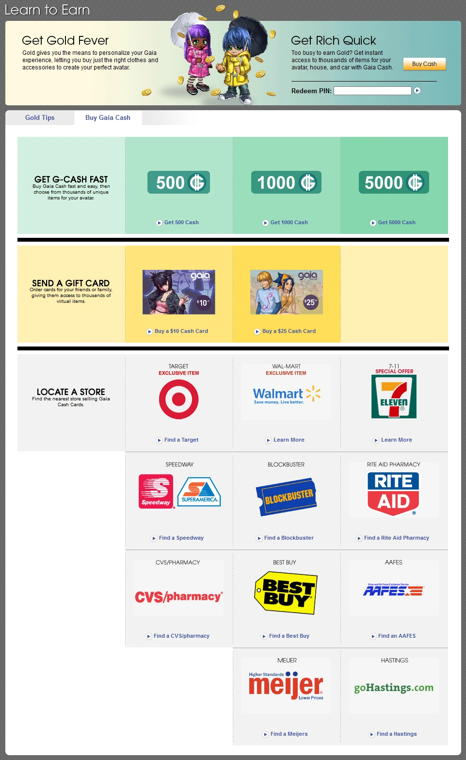 Gaia Cash Information | Gaiapedia | Fandom