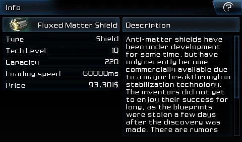 Fluxed Matter Shield | Galaxy on Fire Wiki | Fandom