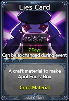 Lies Card | Game of Dice Wikia | Fandom
