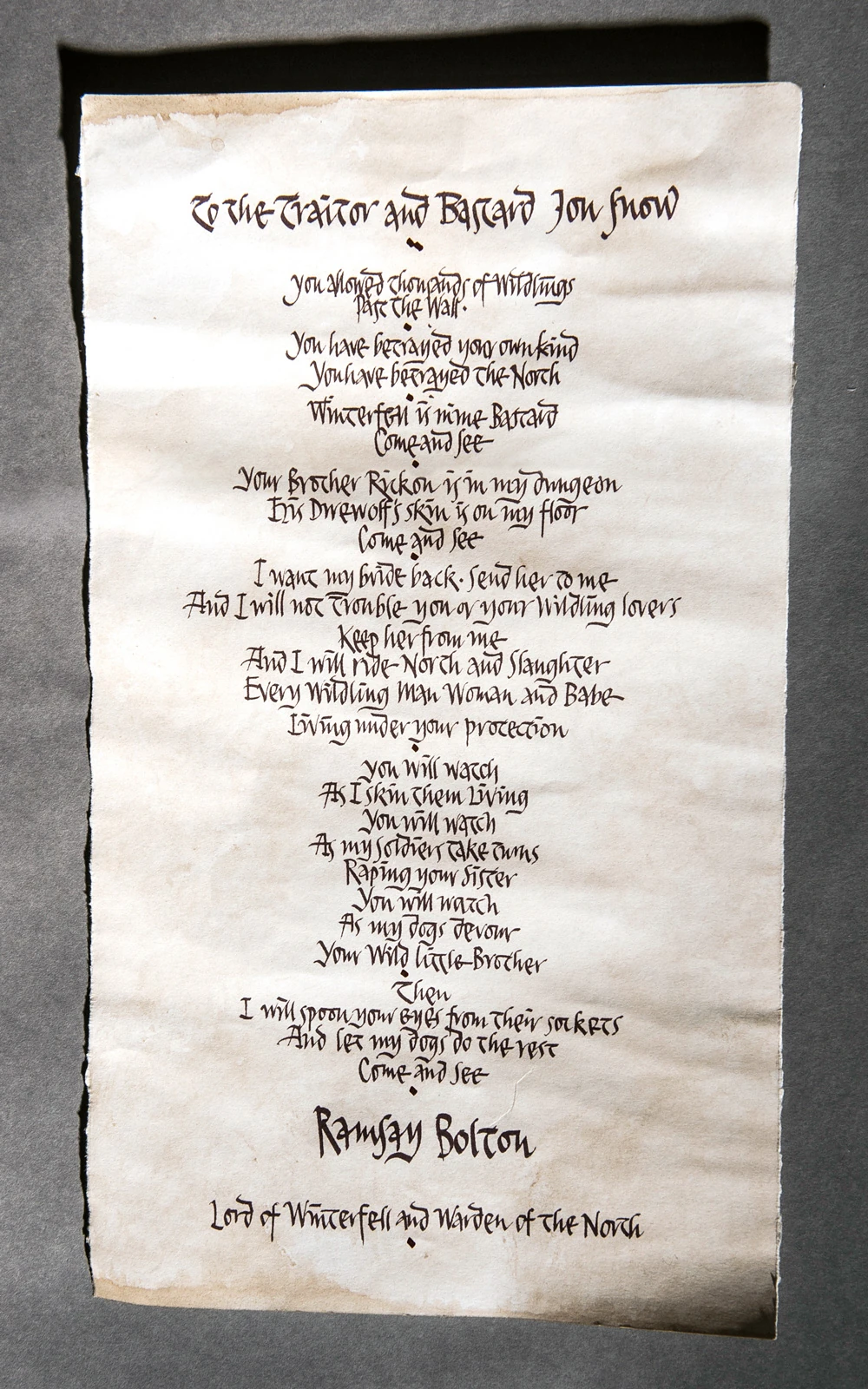 Lettre bâtarde | Wiki Game of Thrones | Fandom