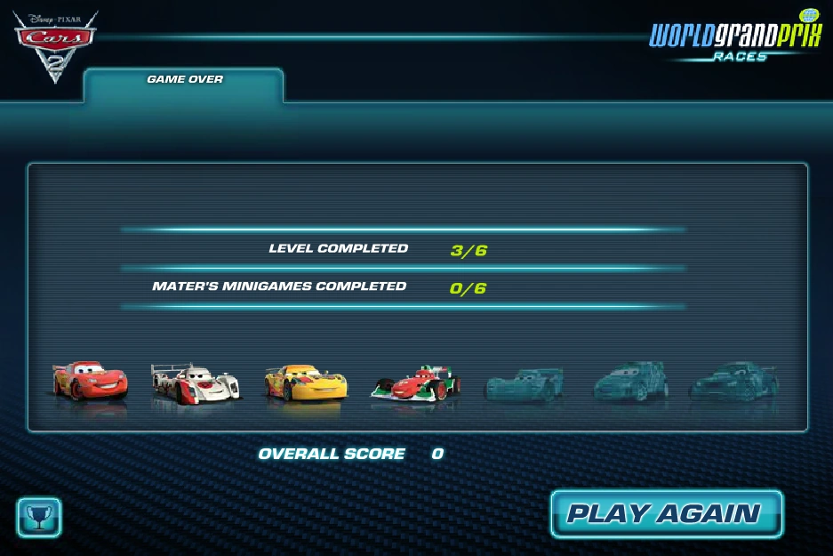Cars 2: World Grand Prix Races | Game Over Dex Wiki | Fandom