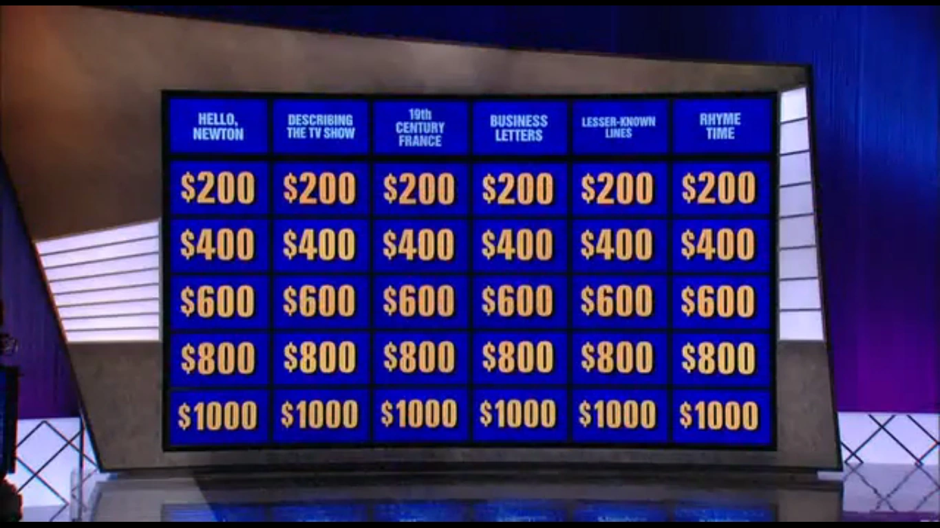 Jeopardy Poster Board Game